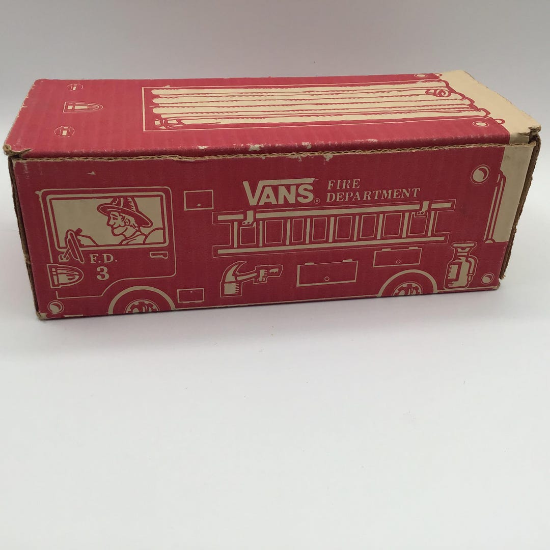 Vintage 1980s Vans Shoes Fire Truck Shoebox With Original Receipt - Etsy
