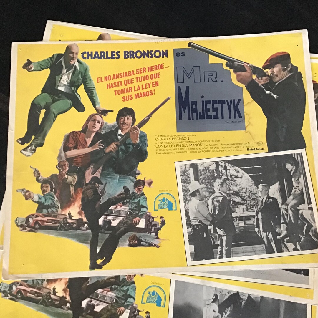 Vintage Charles Bronson “mr. Majestyk” Lobby Card in Spanish, Mexico ...