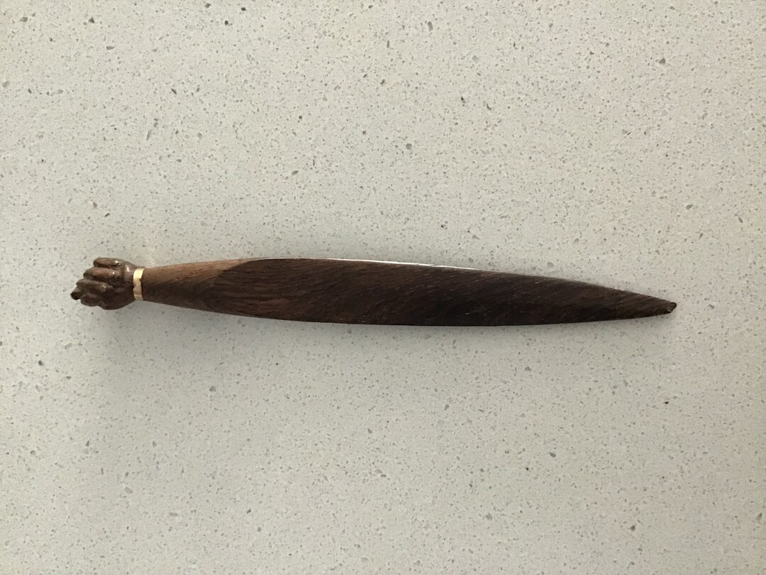 VTG Rosewood Fig Dulya Sign Letter Opener, Hand Carved - Etsy