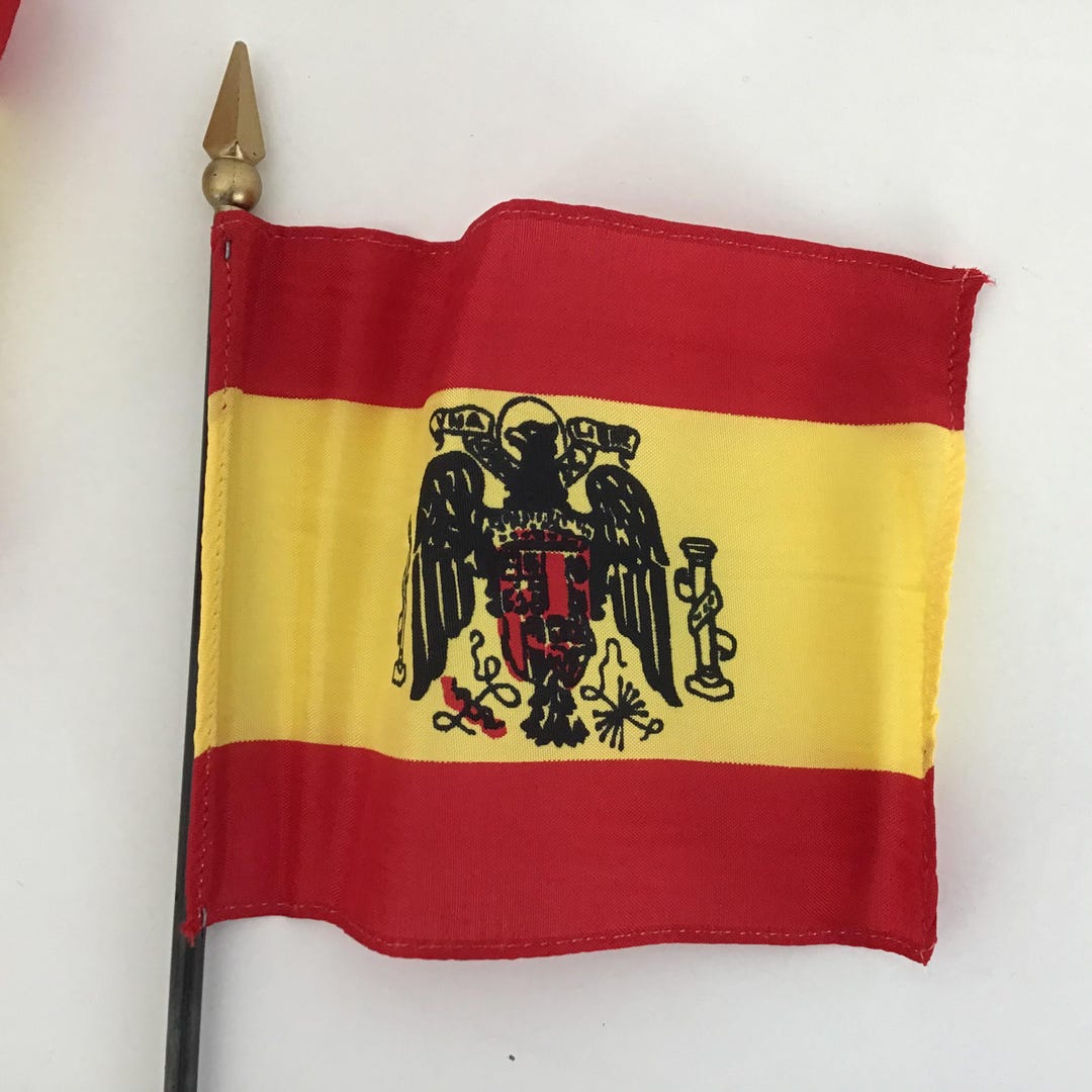 Old Spain Flag, 1970s Flag Made by Annin in the U.S. 4” X 6” Handheld ...