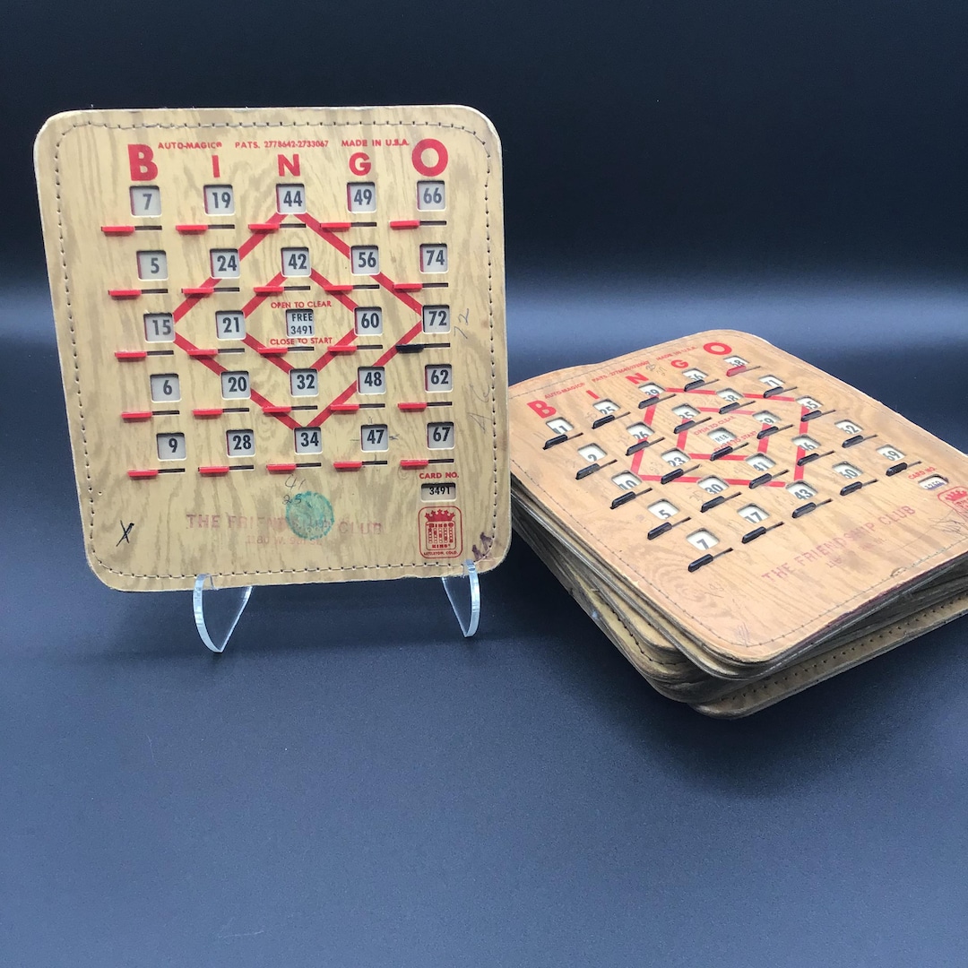 Bingo Cards-wood Grain Vintage Auto-magic Shutter Card by King - Etsy