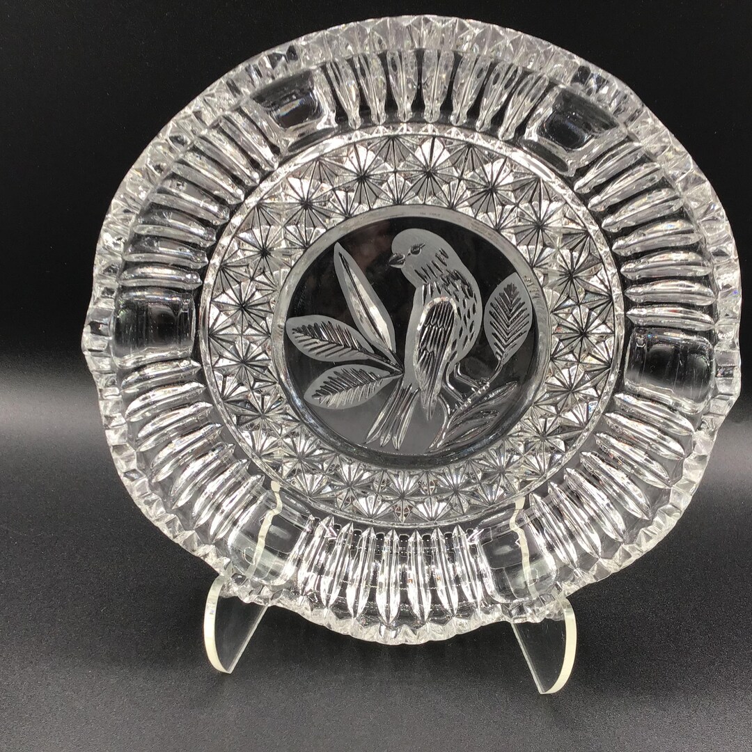 Vintage the Byrd’s by Hofbauer Small Crystal Plate, Lead Crystal, 7 1/4 ...
