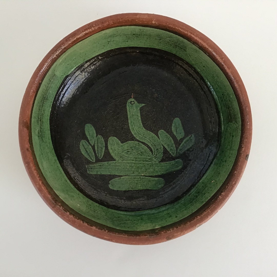 Patamban Pottery Bowl, Bird, Mexico, Redware Bowl - Etsy