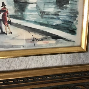 Vintage Arno Paris Notre Dame Aleside Framed Watercolor Print - Etsy