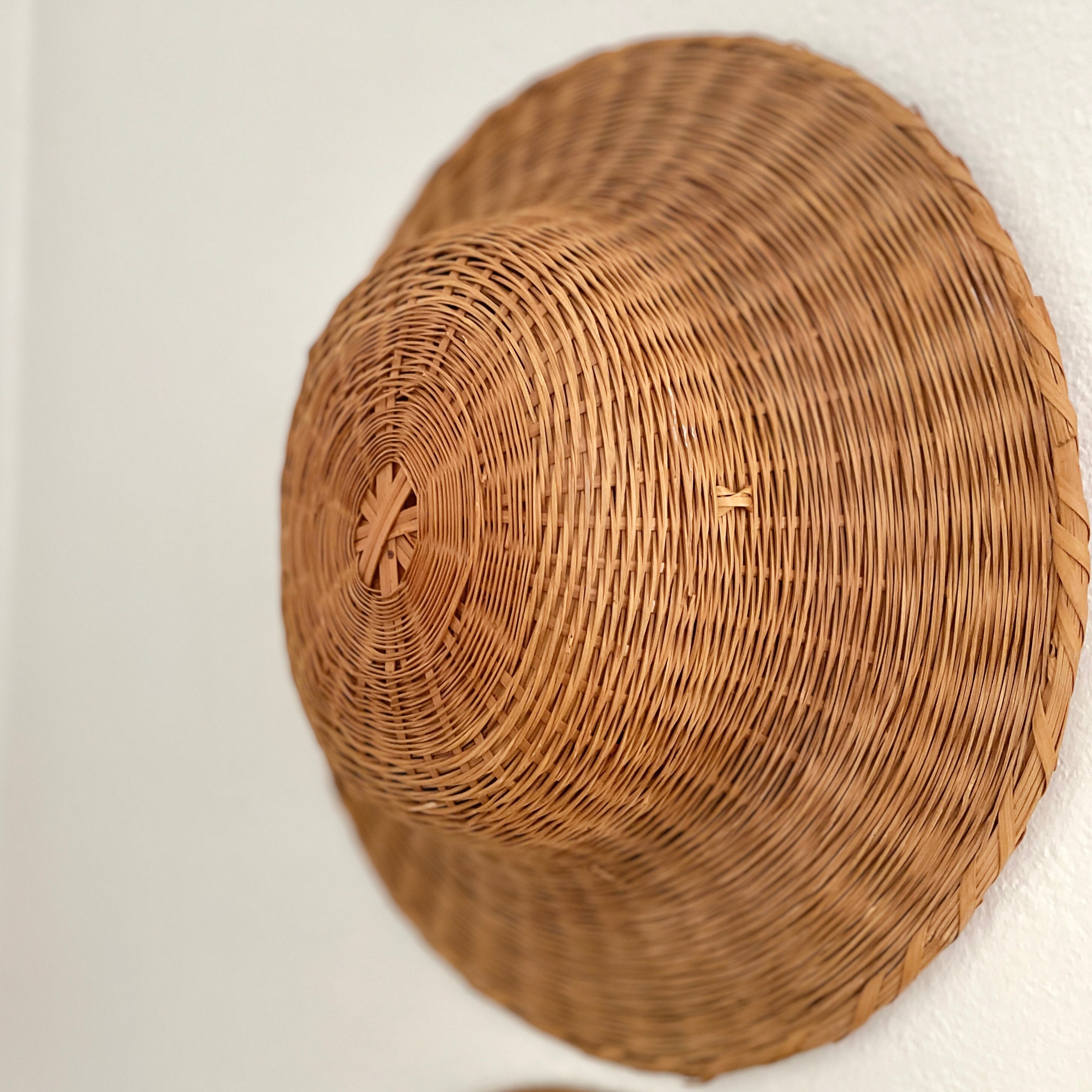 Vintage Rattan Woven Pith Helmet | 1950s Handmade Wicker Colonial Hat ...