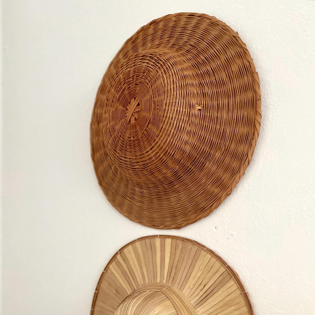 Vintage Rattan Woven Pith Helmet | 1950s Handmade Wicker Colonial Hat ...