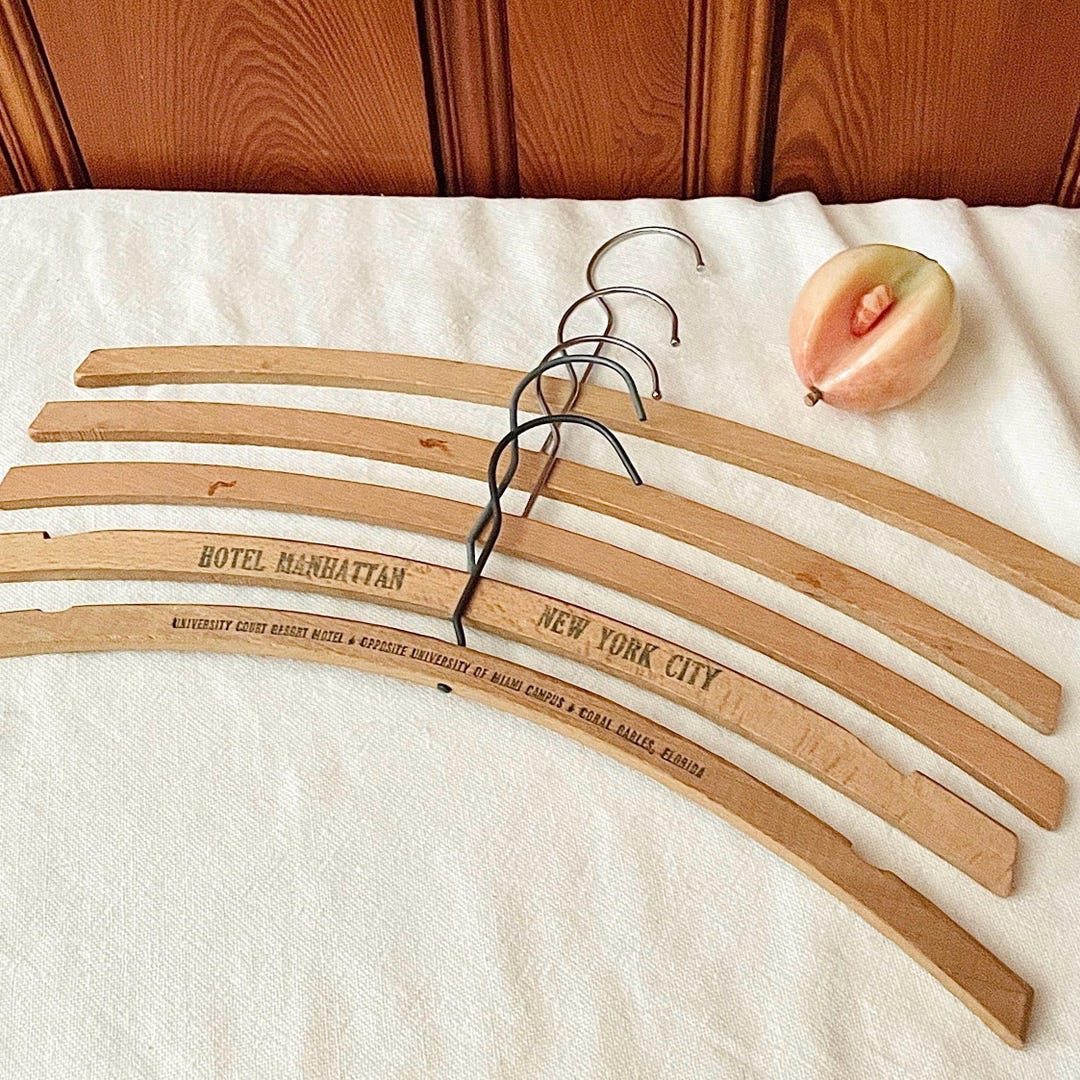Set of Vintage Bent Light Wood Clothing Hangers | Hotel Manhattan ...