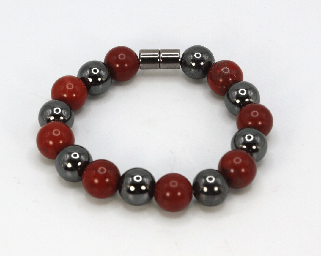 Hematite and Red Jasper Bracelet - A Symbol of Endurance and Vitality ...