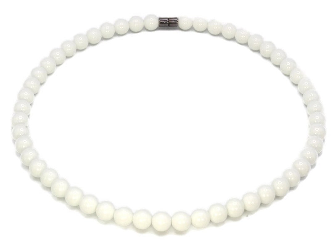 Pure Elegance: White Onyx Alabaster Necklace for Men Women - Whisper of ...