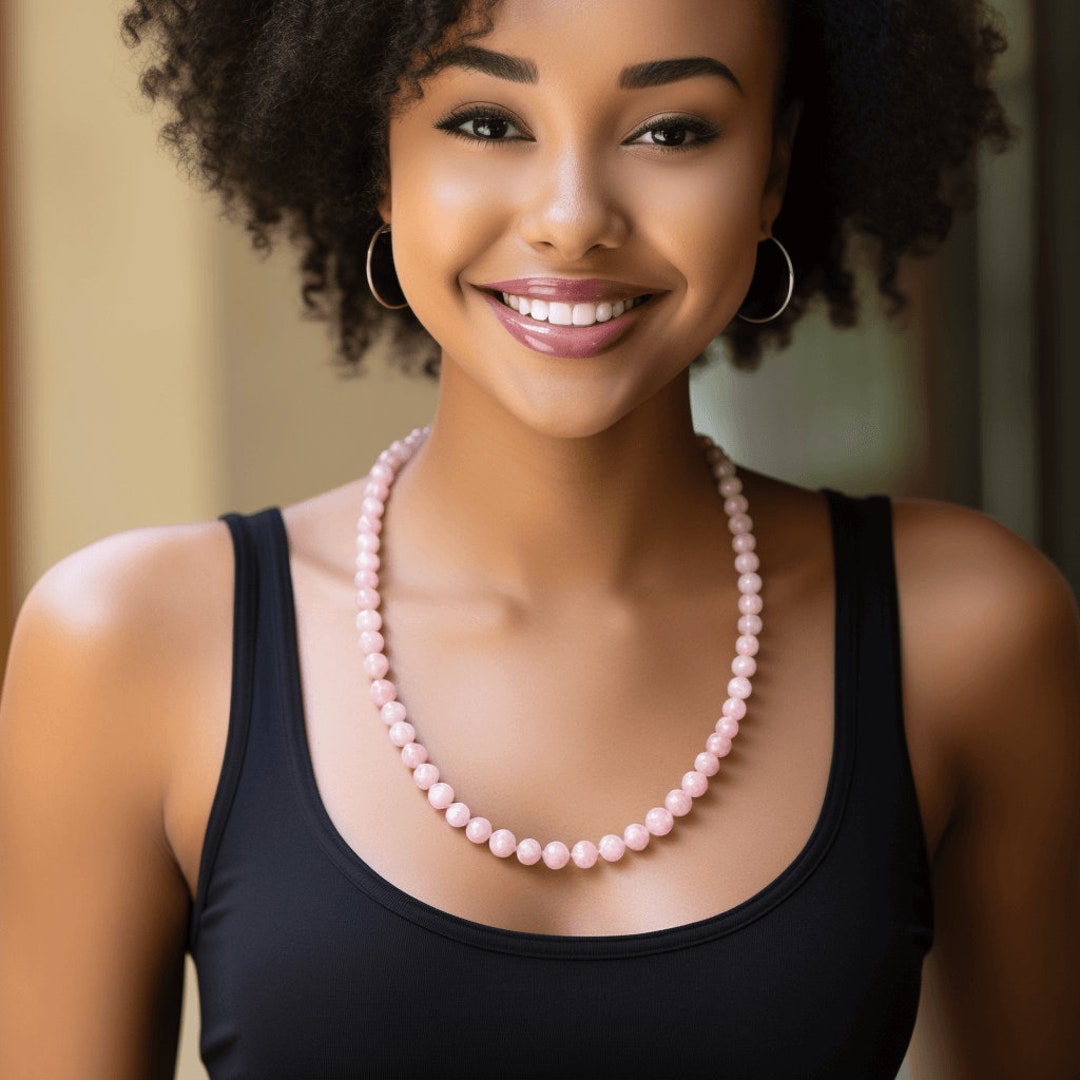 Genuine Rose Quartz Necklace: Handmade Pink Crystal Jewelry, USA - Etsy