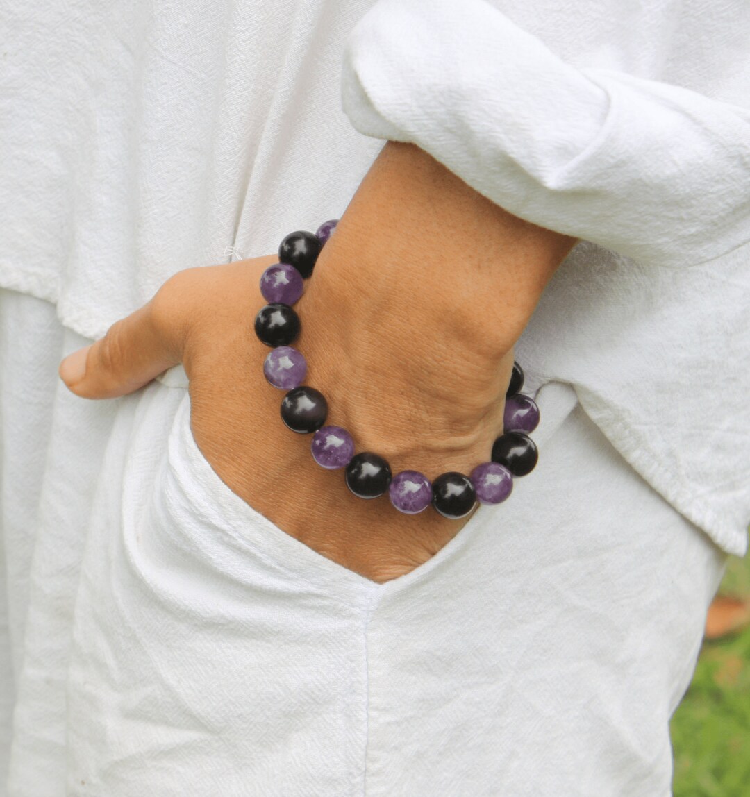 Obsidian and Amethyst Bracelet - the Emblem of Protection and ...