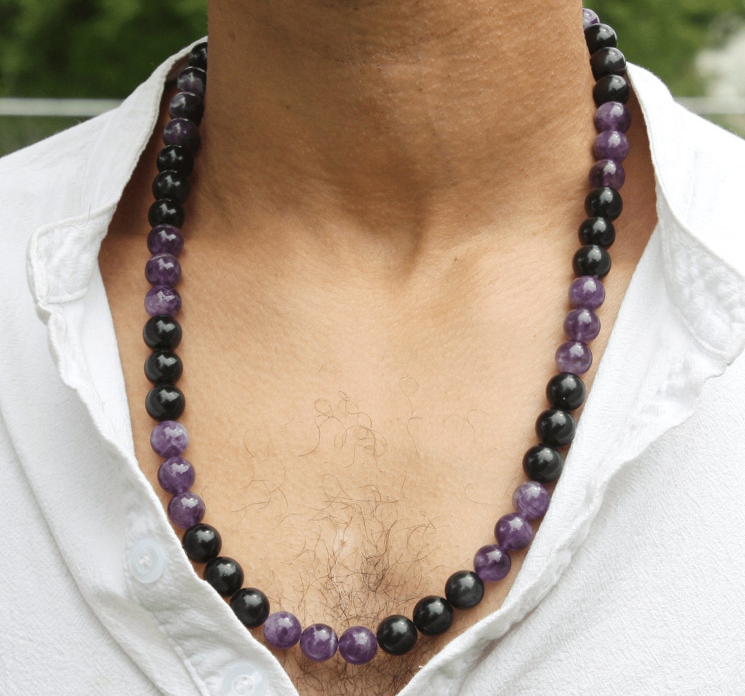 Obsidian and Amethyst Necklace - the Emblem of Protection and ...