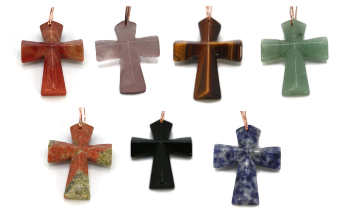 Gemstone Cross Pendants - Natural Healing Crystal - Spiritual Accessory ...