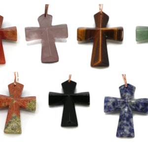 Gemstone Cross Pendants - Natural Healing Crystal - Spiritual Accessory ...