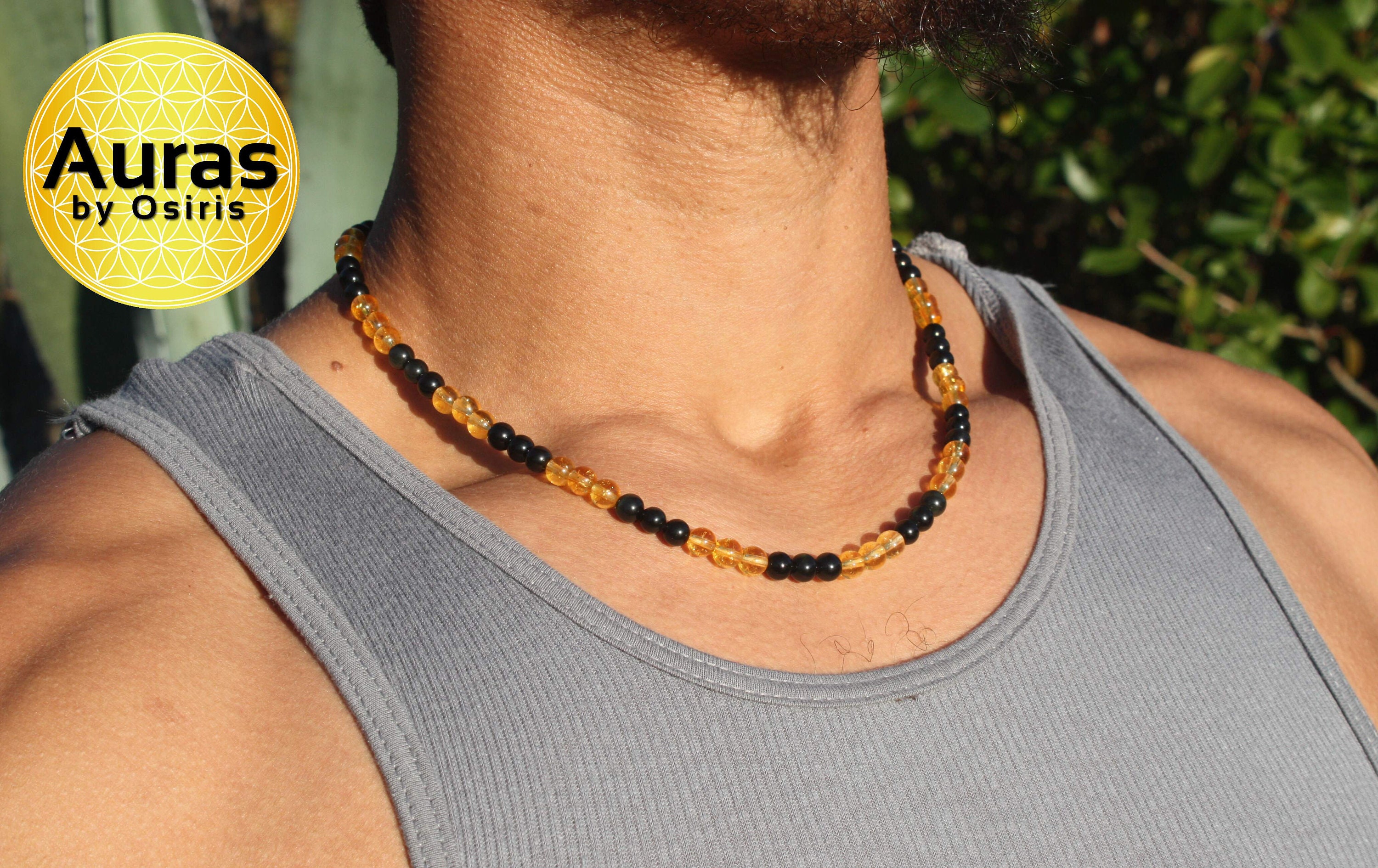Mens Citrine Necklace Etsy
