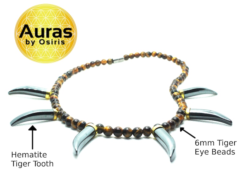 Tiger Tooth Necklace Tiger Eye Necklace Mens Necklace | Etsy