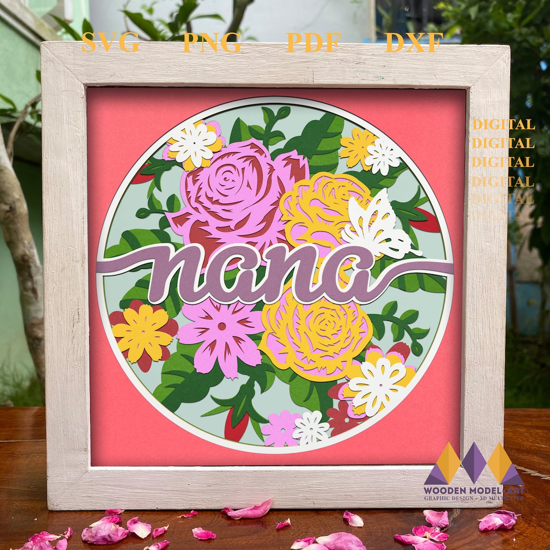 3D Nana SVG - 3D Grandma Light Box - 3D Best Mom Ever SVG - Granny ...