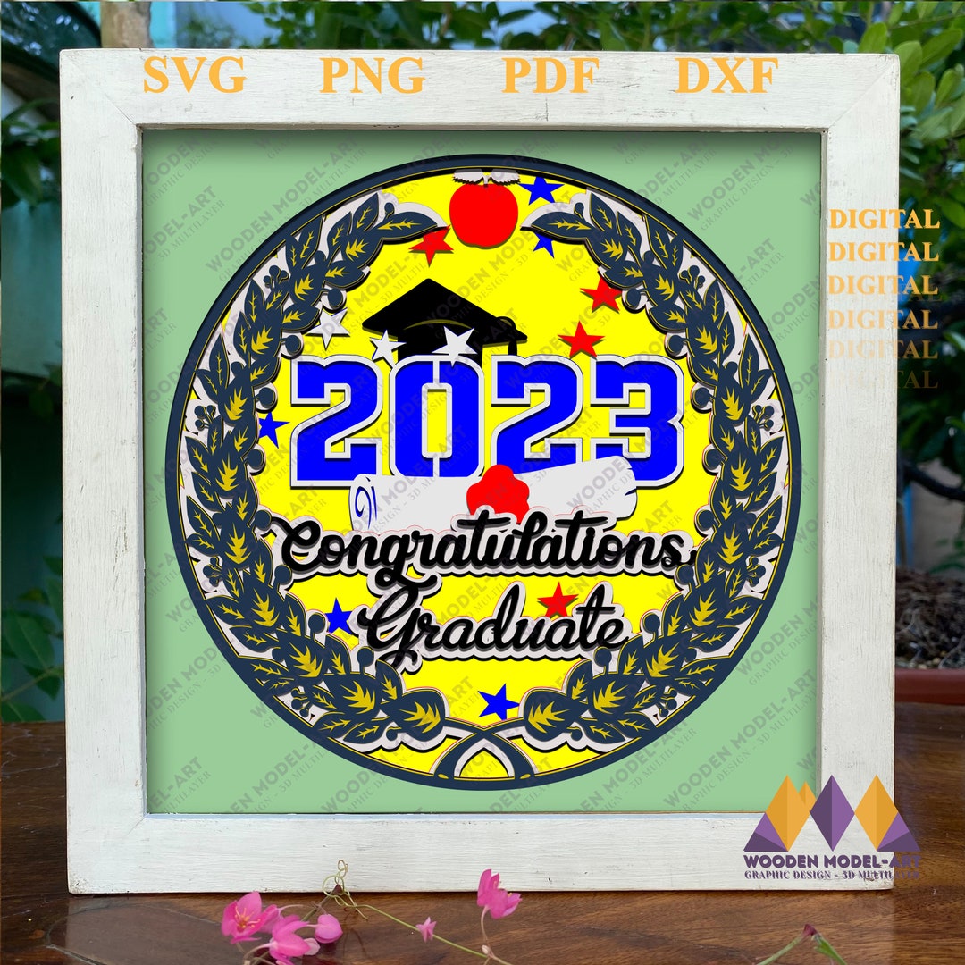 3D GRADUATION SVG - Shadow Box Svg - for Cricut - for Silhouette - Etsy
