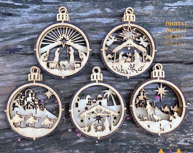 Winter Holy Family Nativity Christmas Ornament, Nativity Ornament ...