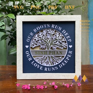 PERSONALIZABLE 3D FAMILY TREE Shadow Box Svg - Customized Tree of Life ...