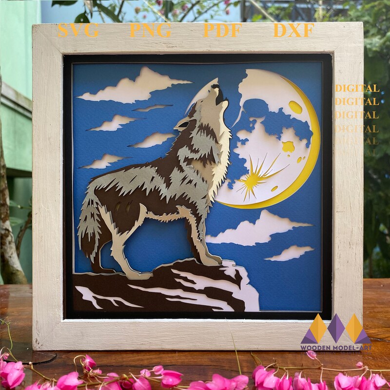 Wolf Shadow Box - Etsy