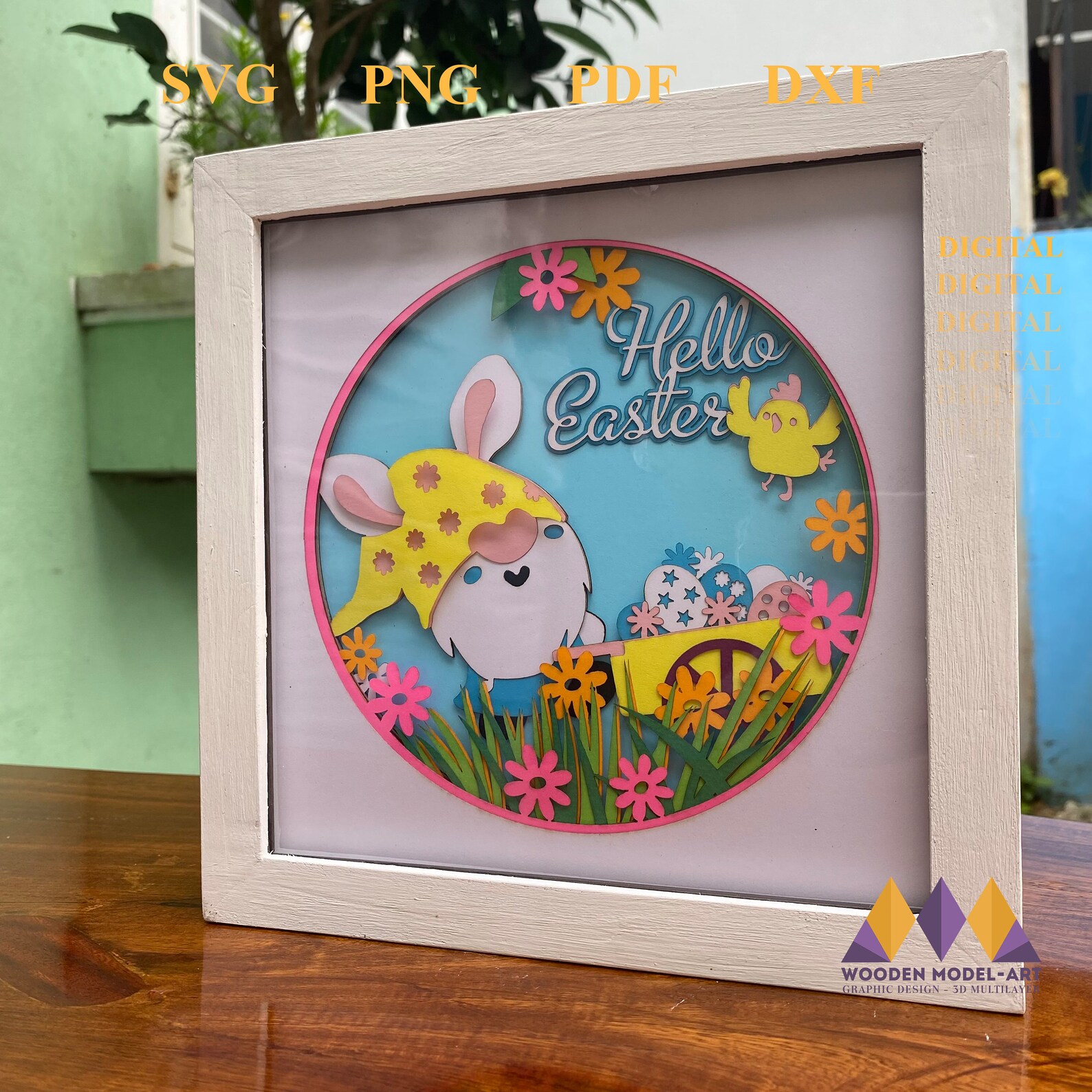 3D EASTER GNOME Svg / Easter Light Box Svg / Easter Bunny Svg | Etsy