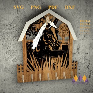 HORSE Key Hanger Svg, FARM Key Holder Decor - Horses Farm Laser Ready ...