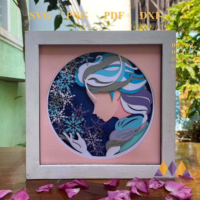 3D Let It Snow SVG Princess Shadow Box Winter Snow Svg for - Etsy