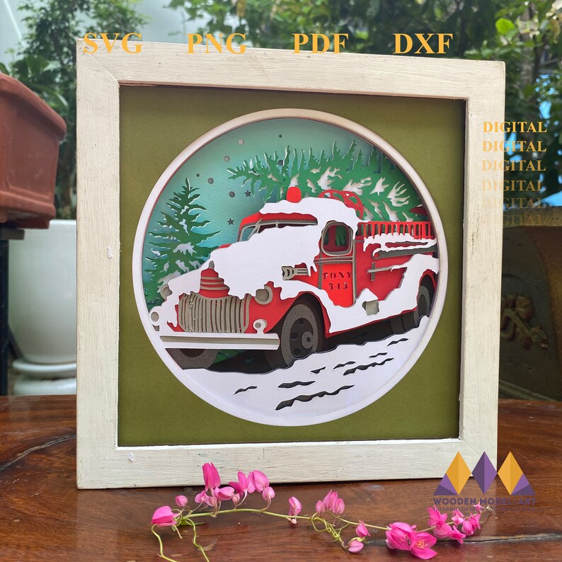 3D Fire Firefighter Svg Light Box Fireman Shadow Box Fire - Etsy