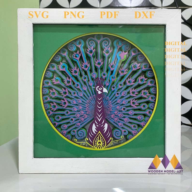 3D PEACOCK SVG Ligh Box / PEACOCK Shadow Box / for Cricut 3D - Etsy