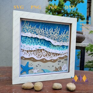 3D Sea Wave Shadow Box SVG: Beach Ocean Resin Art (digital Download) - Etsy