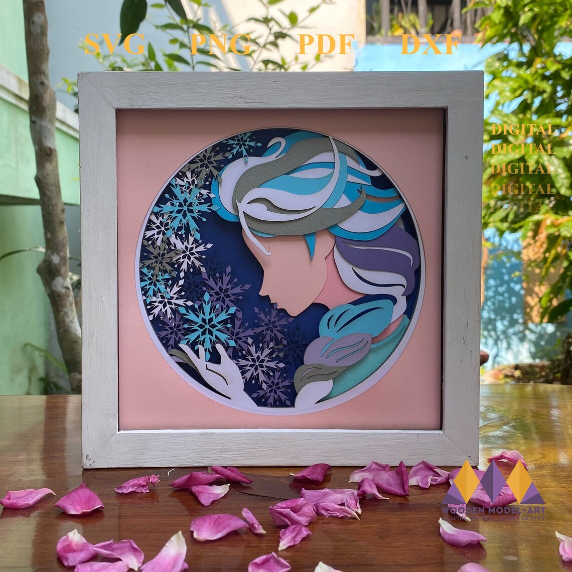 3D Let It Snow SVG Princess Shadow Box Winter Snow Svg for - Etsy