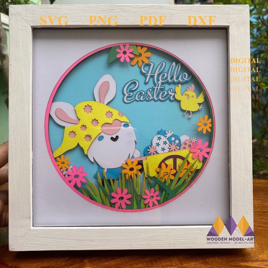 3D EASTER GNOME Svg / Easter Light Box Svg / Easter Bunny Svg - Etsy
