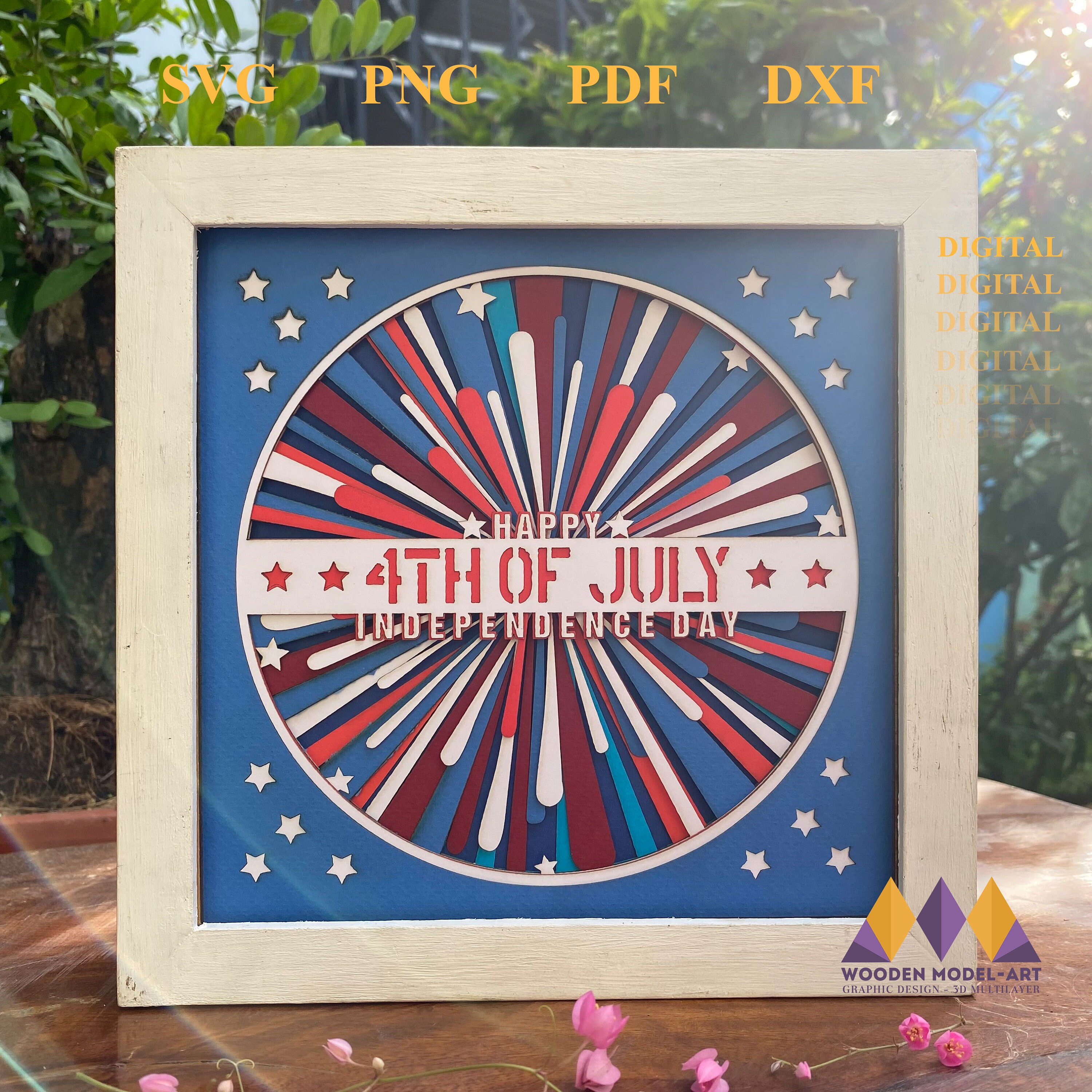4TH OF JULY 3D SVG Shadow Box Independence Day Shadow Box - Etsy