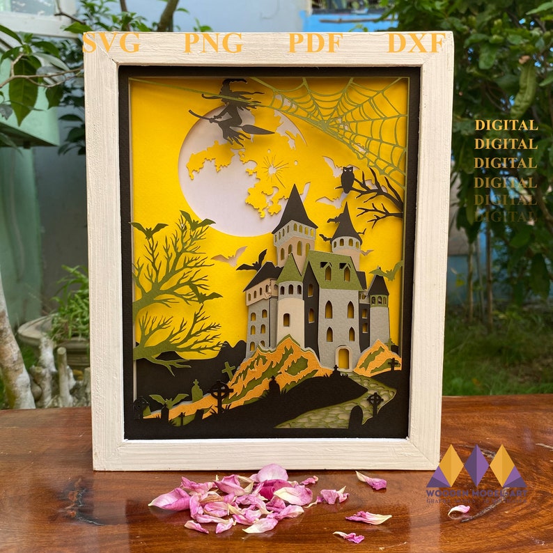 3D HALLOWEEN Svg Shadow Box Halloween Haunted Victoria Light - Etsy