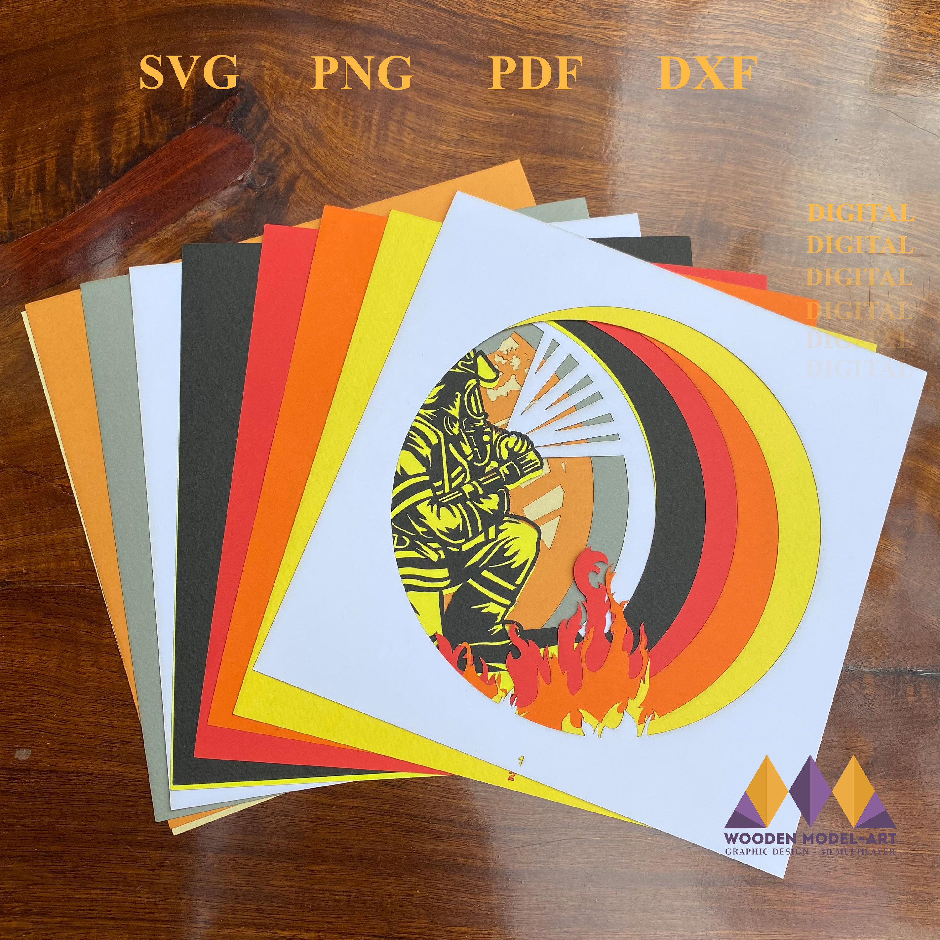 Firefighter Svg Light Box Fireman Shadow Box Firefighter - Etsy Canada