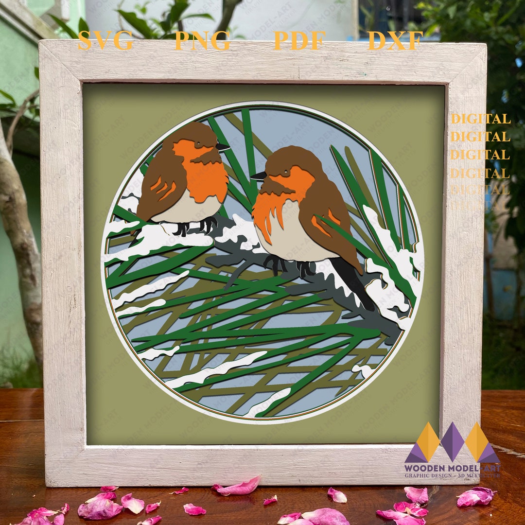 ROBIN BIRD Svg Shadow Box, CHRISTMAS Robin Svg, Files for Cricut ...