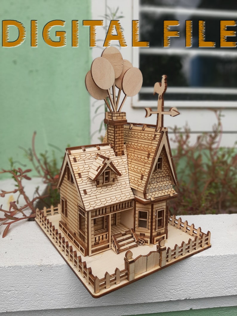 Up House Model Kit Dxf/glowforge/svg Laser Cut File/pixar up | Etsy