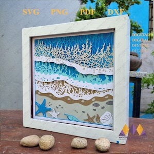 3D Sea Wave Shadow Box SVG: Beach Ocean Resin Art (digital Download) - Etsy