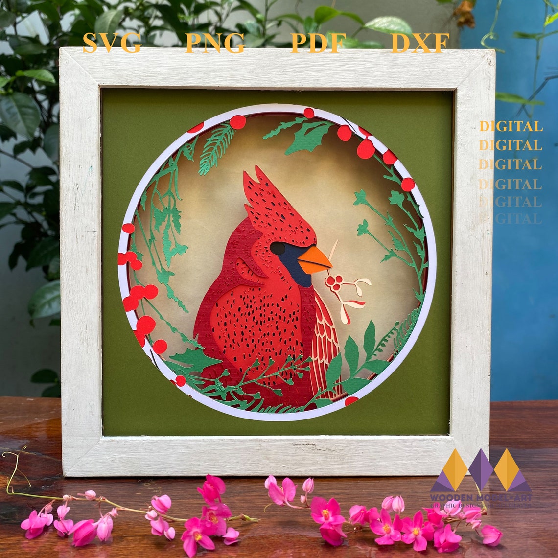 CARDINAL SVG Light Box 3D Red Cardinal CHRISTMAS Shadow Box - Etsy