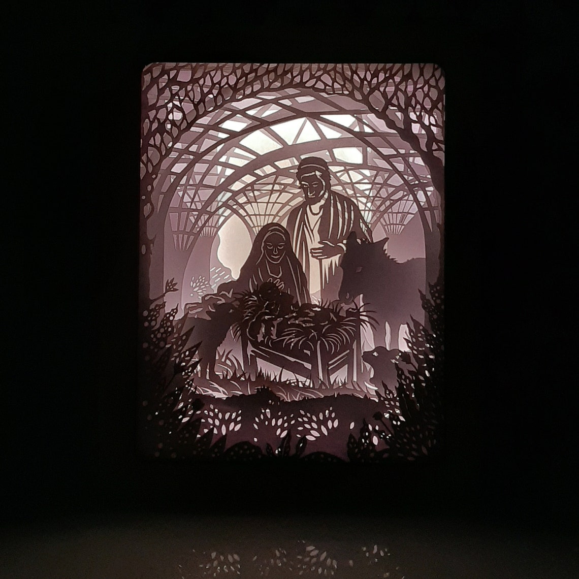 Merry Christmas Shadow Box/nativity Christmas light Box - Etsy