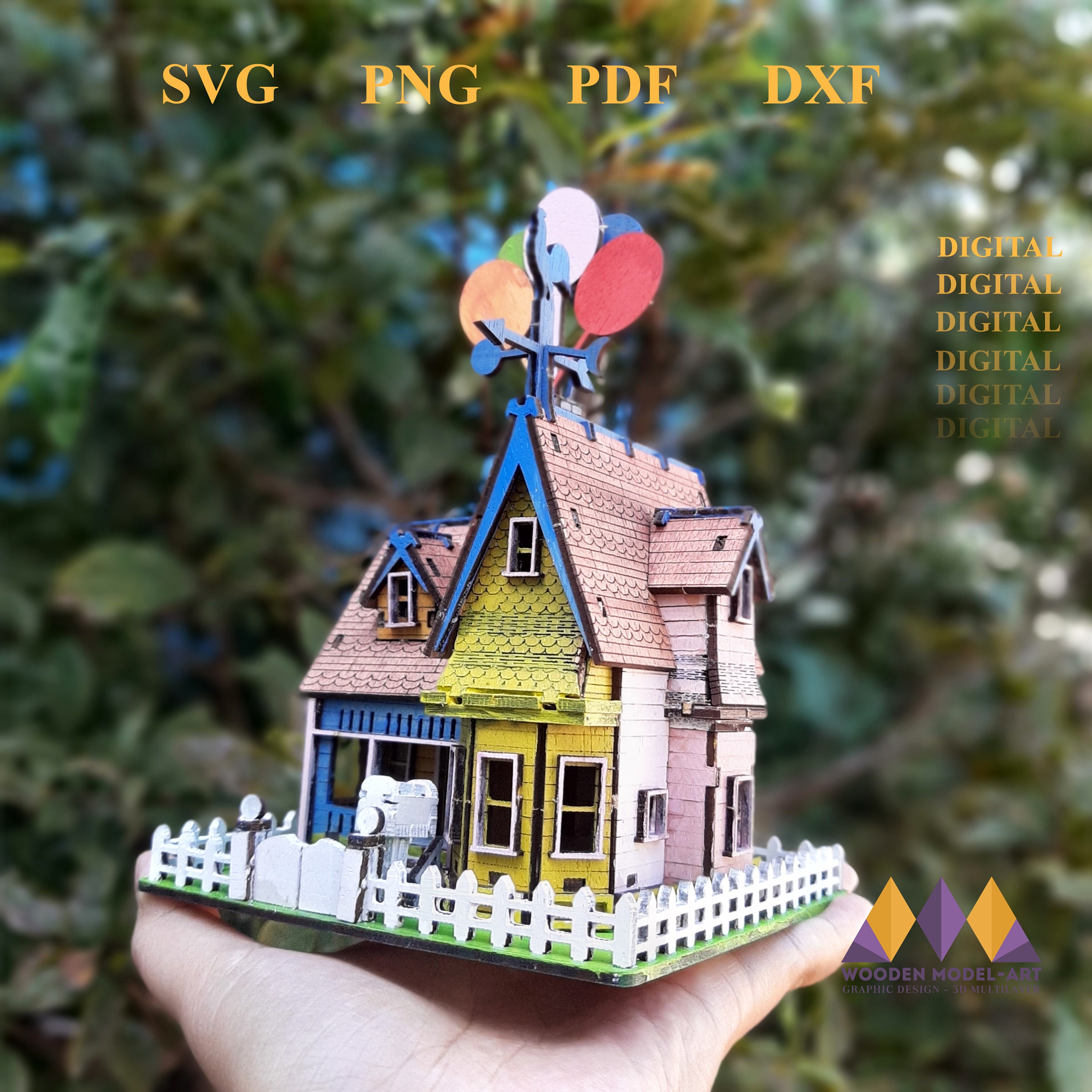 Up House Model Kit Dxf/glowforge/svg Laser Cut File/pixar up - Etsy ...
