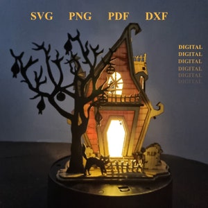 Halloween Haunted House Wooden Puzzle: DIY 3D Model (digital File) - Etsy