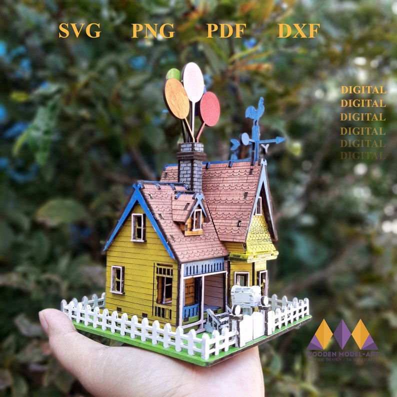 Up House Model Kit Dxf/glowforge/svg Laser Cut File/pixar up - Etsy ...