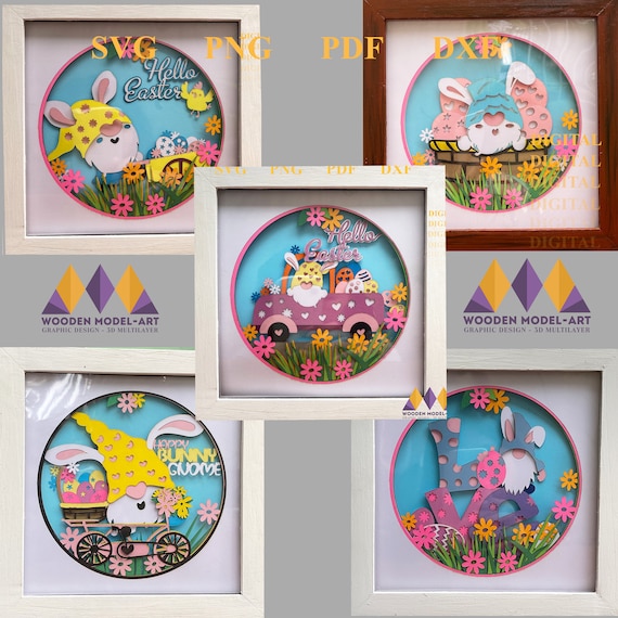 3D Happy Easter SVG Combo 5 Svg File Easter / Gnome Shadow - Etsy