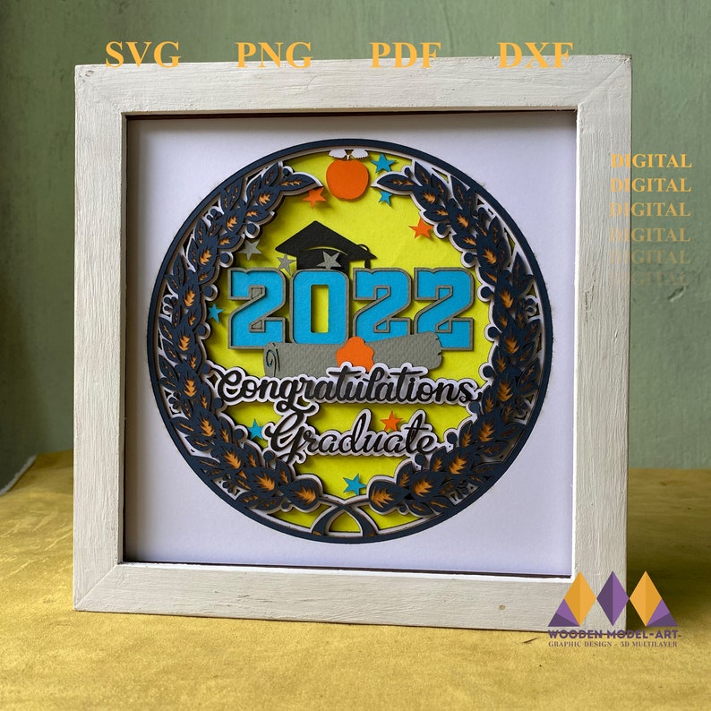 3D GRADUATION SVG Shadow Box Svg for Cricut for - Etsy