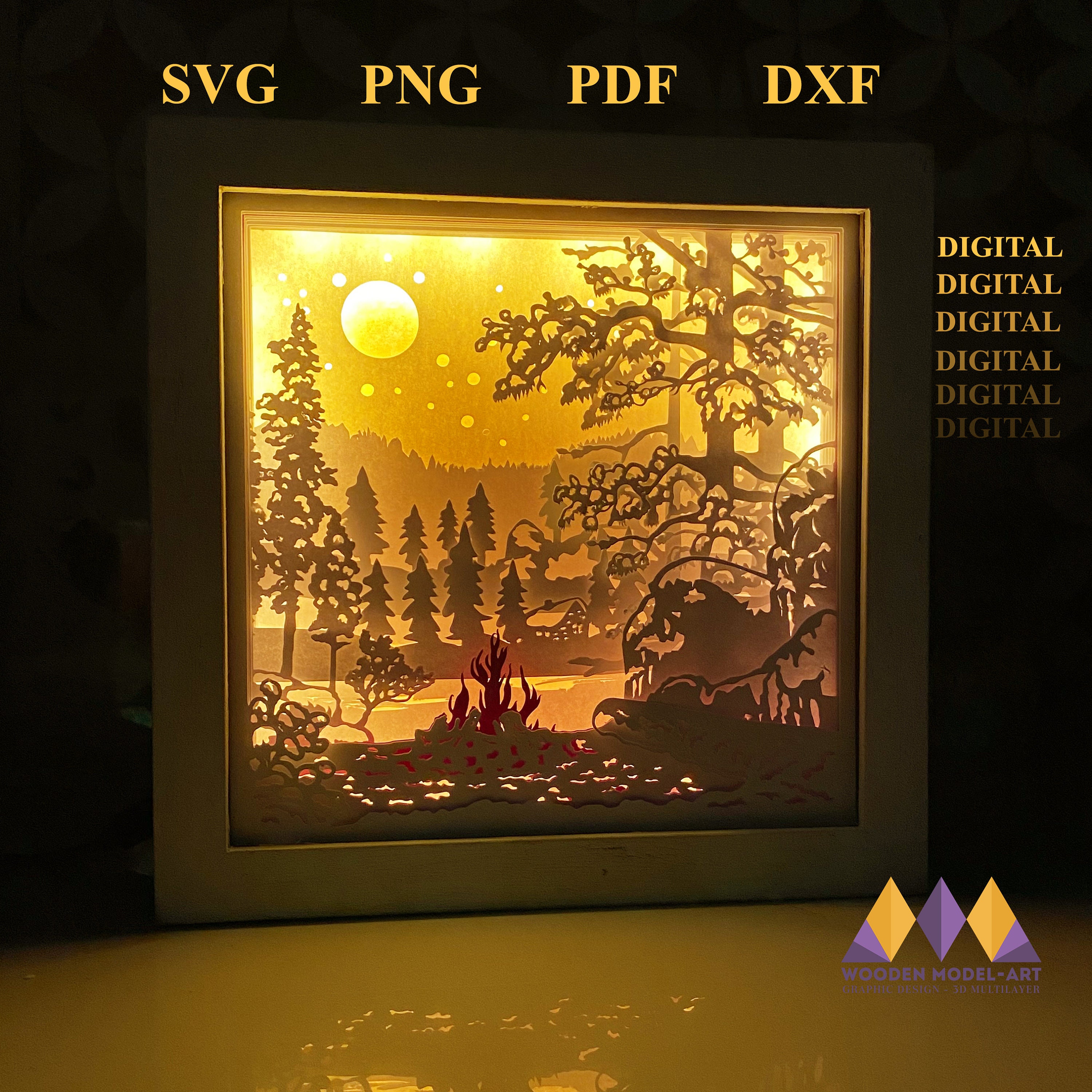 Merry Christmas Shadow Box/lightbox Snow Santa's Cabin - Etsy