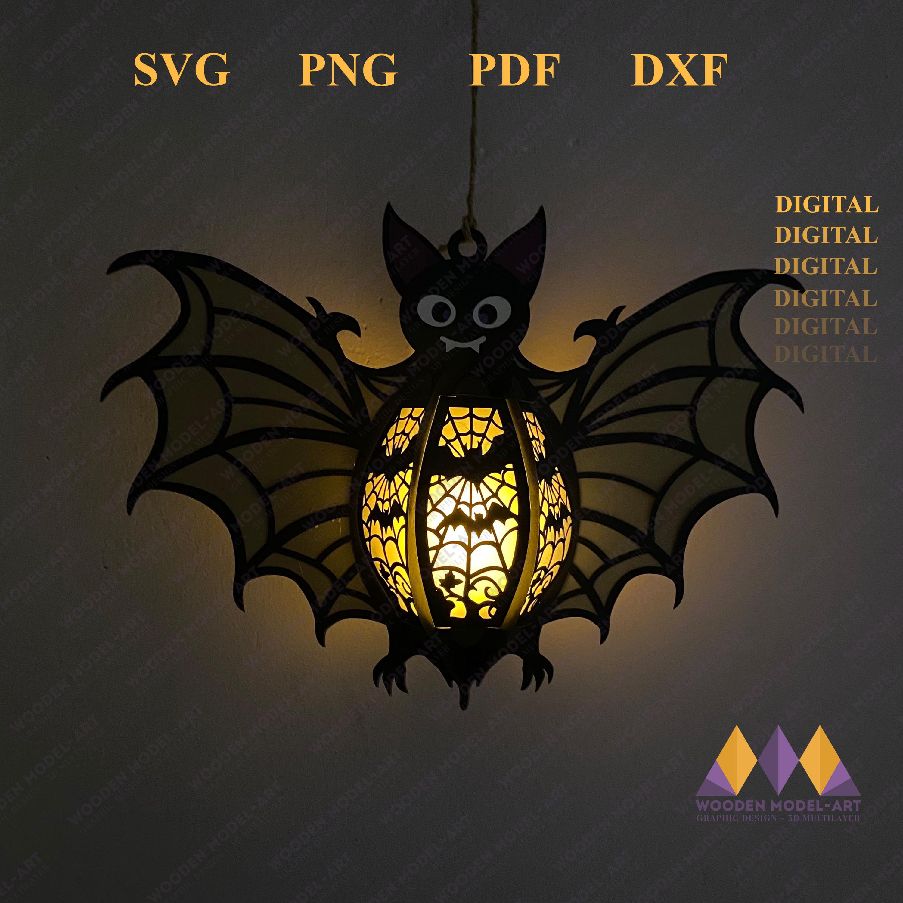 Bat Lantern SVG: Halloween Decoration Light Box (digital Download) - Etsy