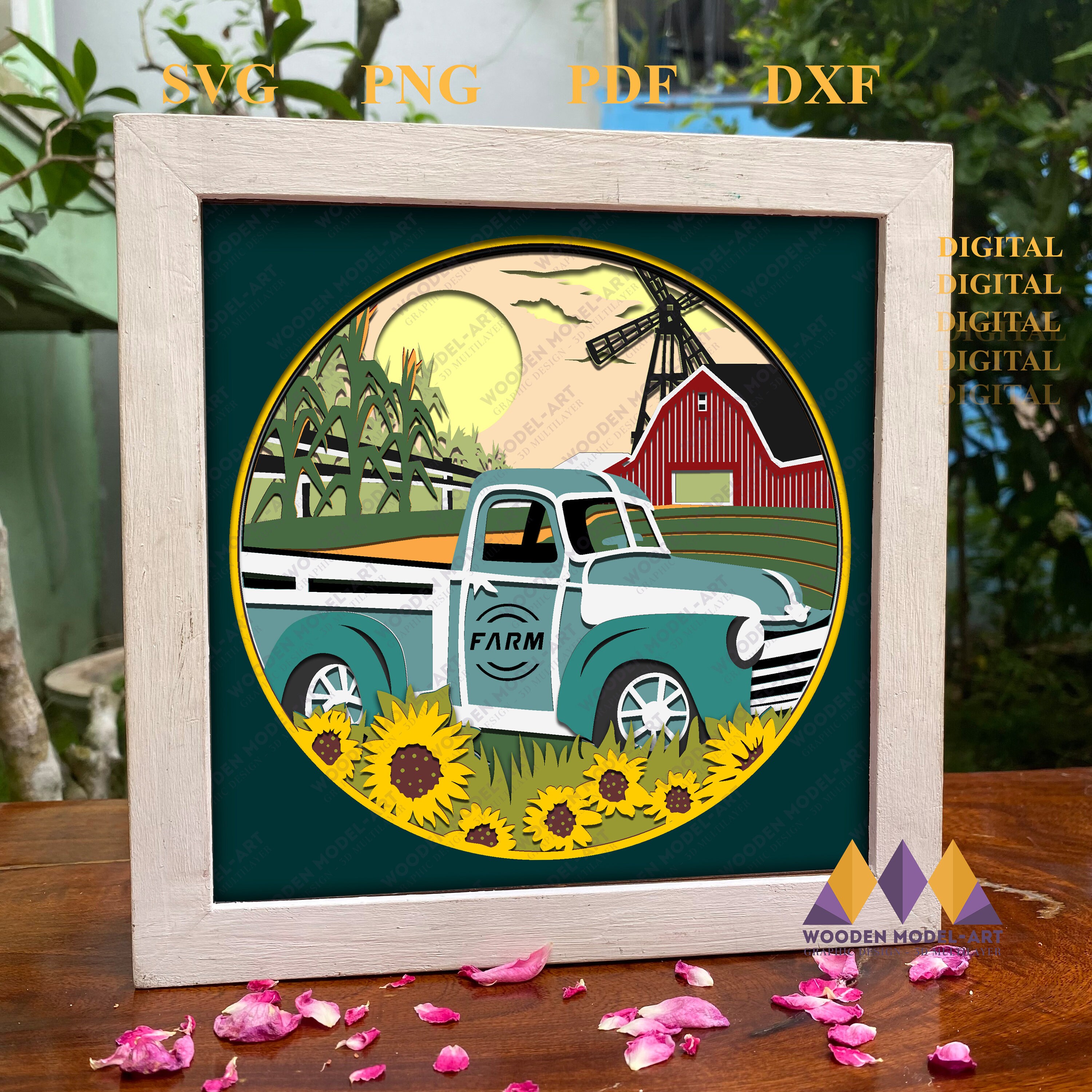 3D Farm Shadow Box SVG: Farmhouse Light Box (digital File) - Etsy