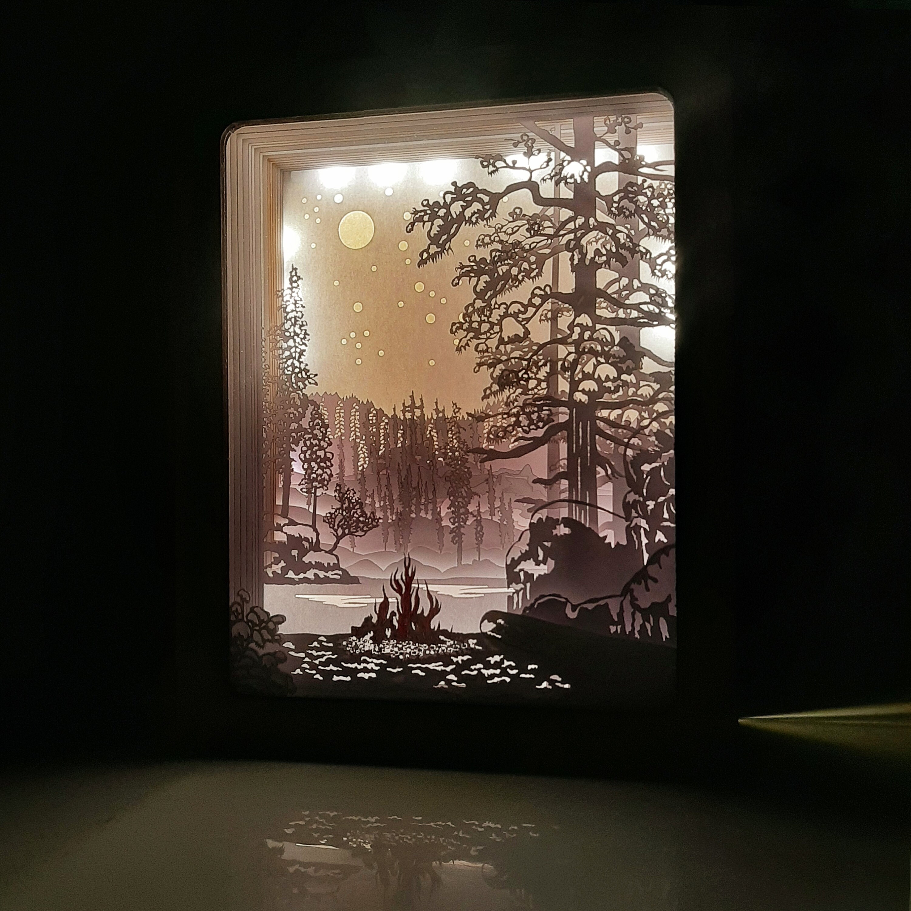 Merry Christmas Shadow Box/lightbox Snow Santa's Cabin - Etsy